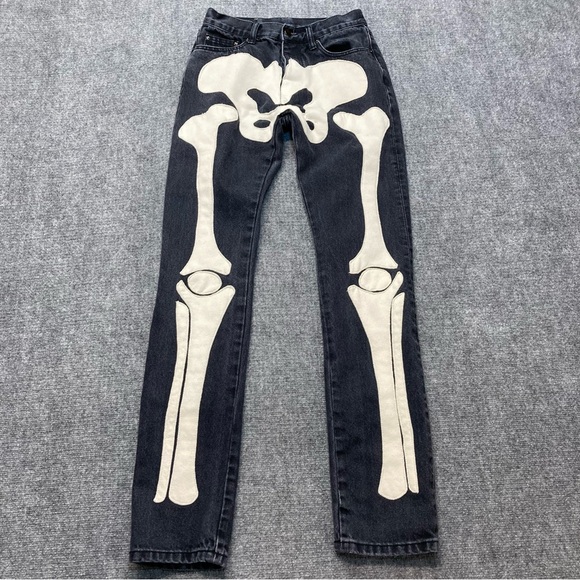 MNML | Jeans | Mnml Jeans Mens 29x34 Black Button Fly Skeleton Skater Cyber Goth Y2k Stacked ...